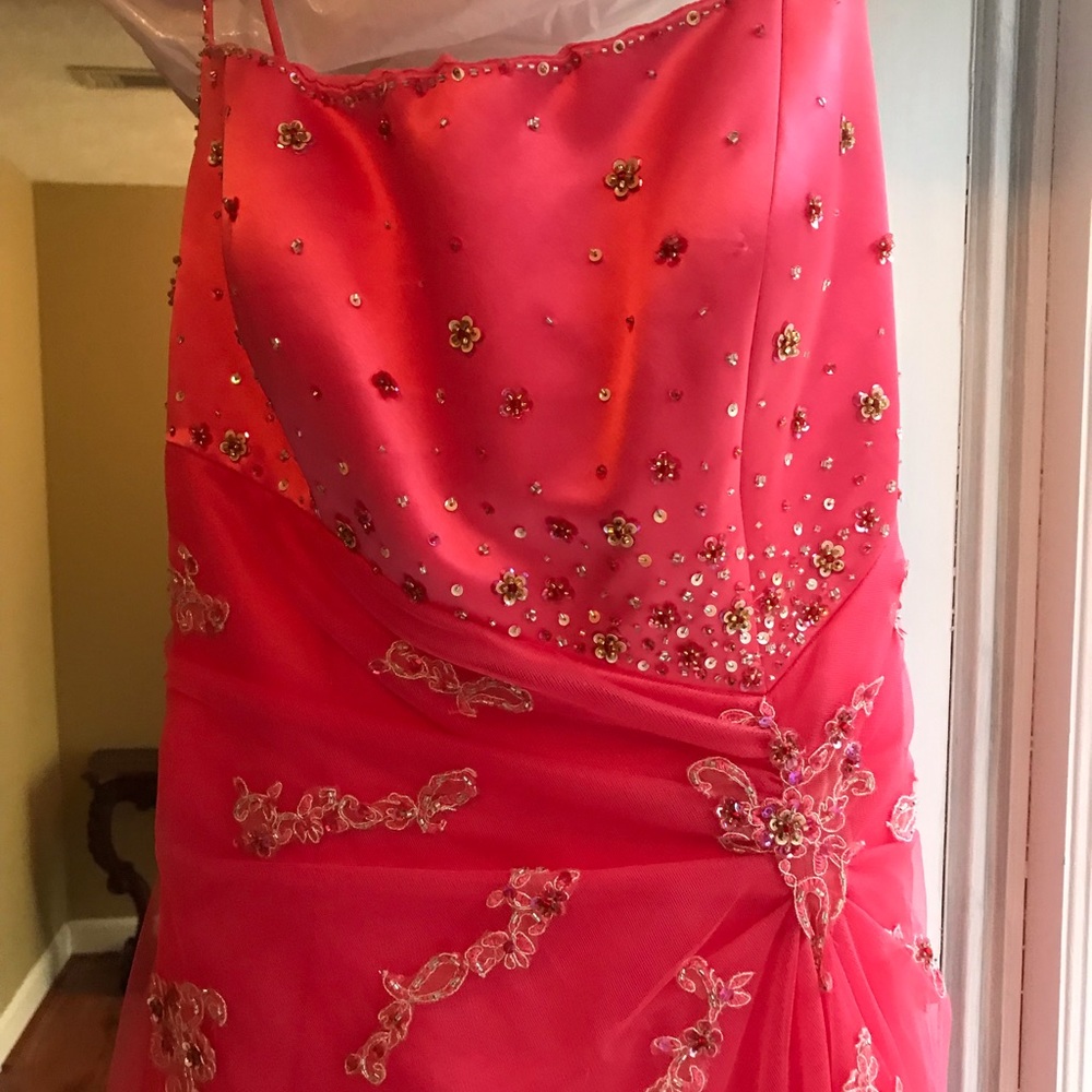 Hot Pink Ball Gown Prom Dress Gem
